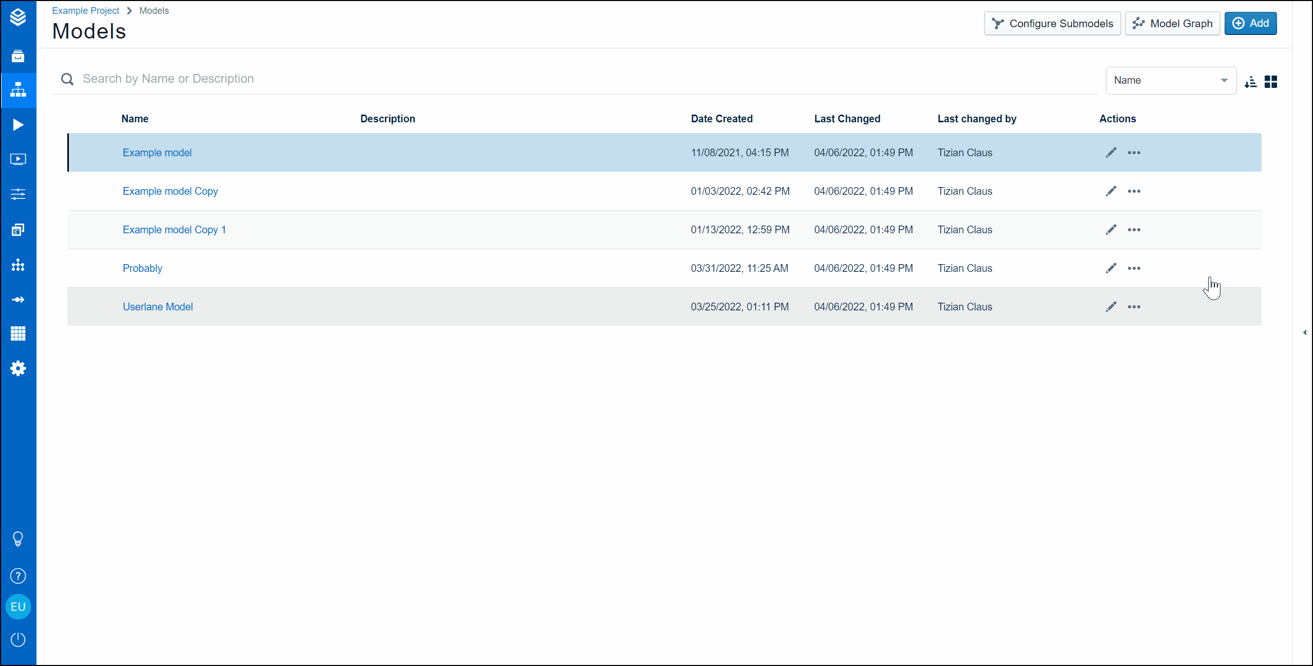 Working with Model Scenarios