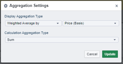Aggregation Settings