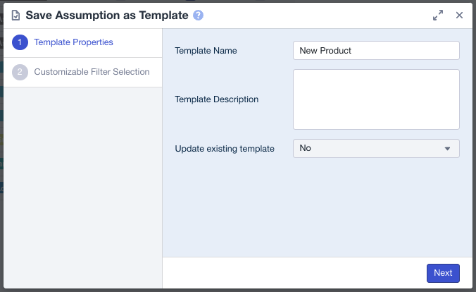 How to use Assumption Templates